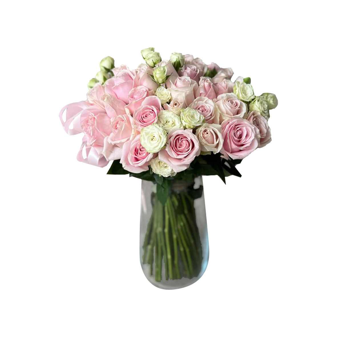 Willow Mirth (Pink Roses) | Vase Flower Arrangement